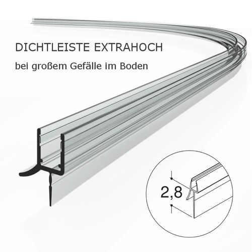 Dichtleiste extra hoch für Dansani-Match Duschen - Bad-Elegant