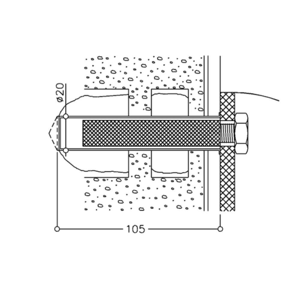 Montageset, MS 4.8 H4 für Wände aus Kalksandlochstein, Beton ...