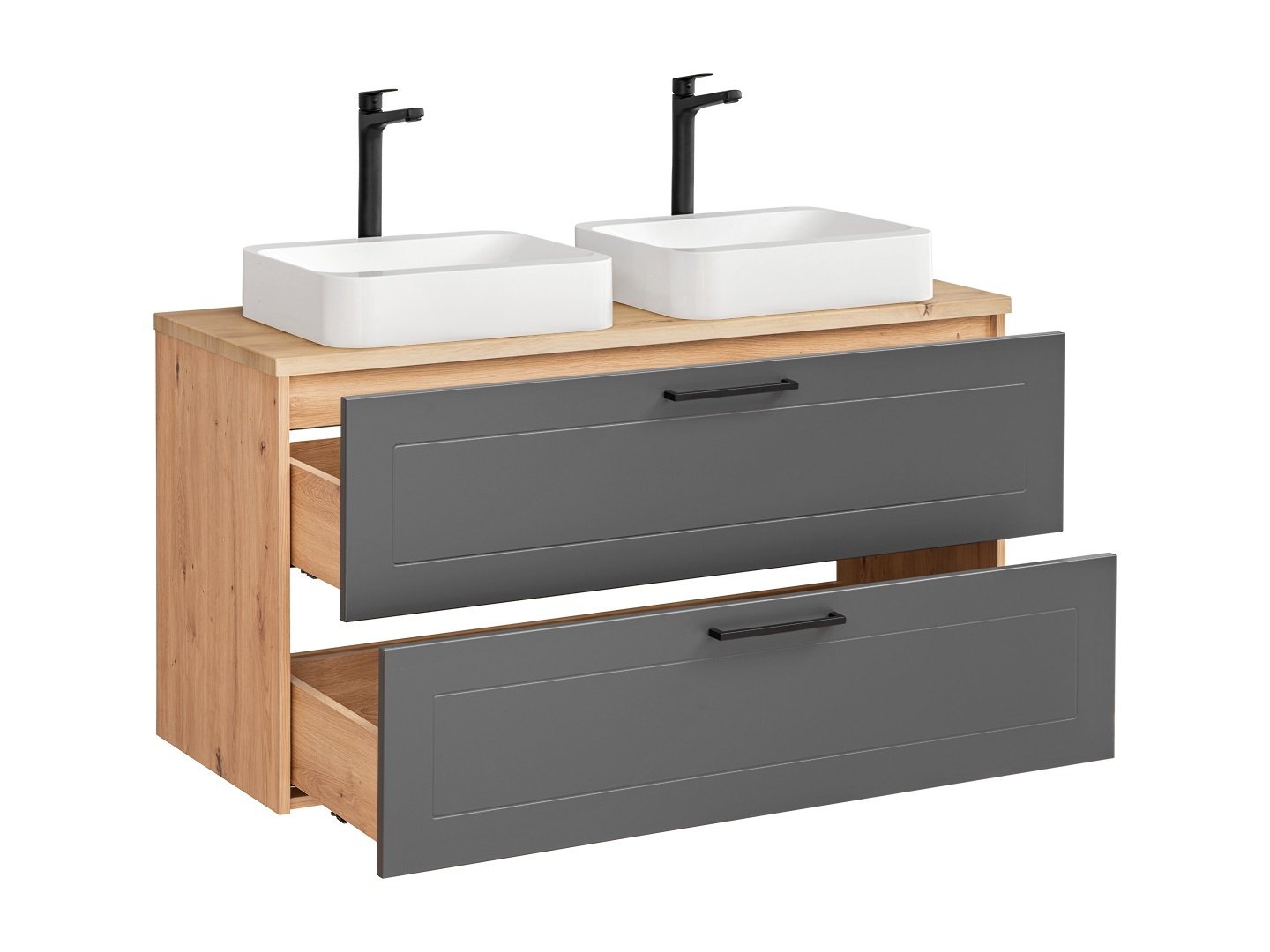 Comad Madera Set Waschtisch 120cm, Unterschrank, Spiegelhochschrank und ...